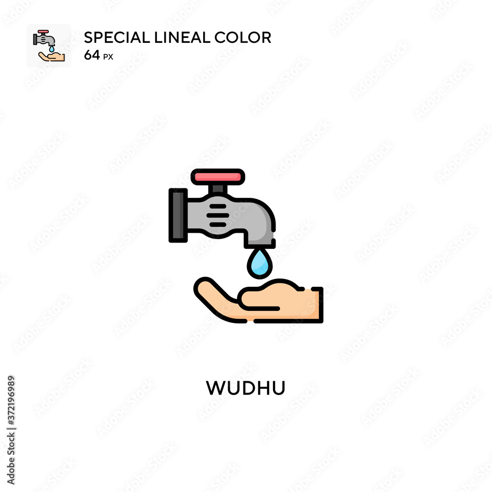 Wudhu Special lineal color icon.Wudhu icons for your business project ...