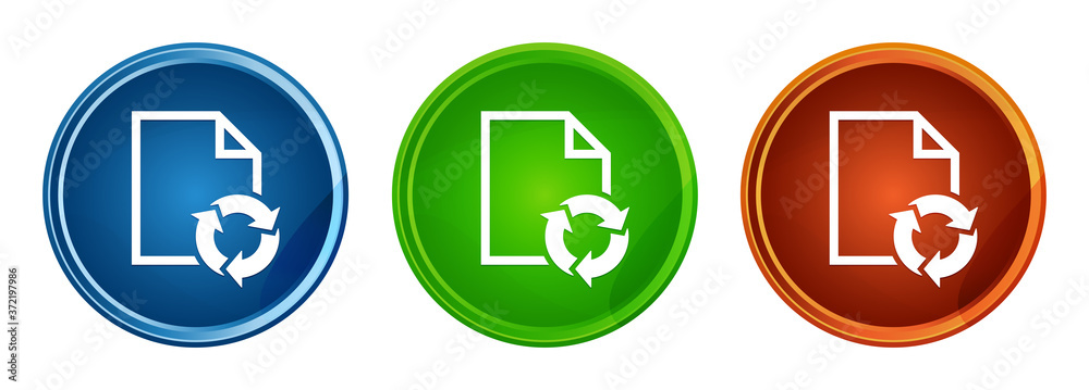 Document process icon stylish round button set glass design Stock ...