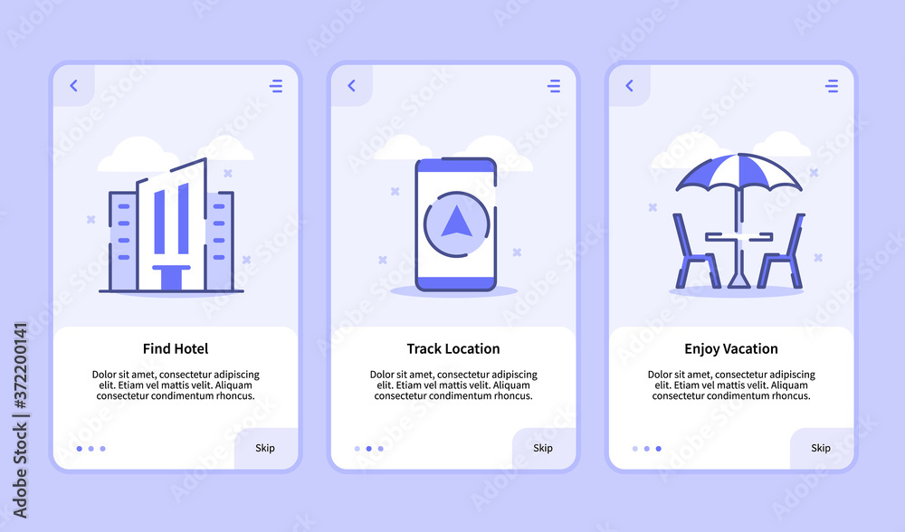 Hotel onboarding screen modern user interface UX UI template for mobile ...