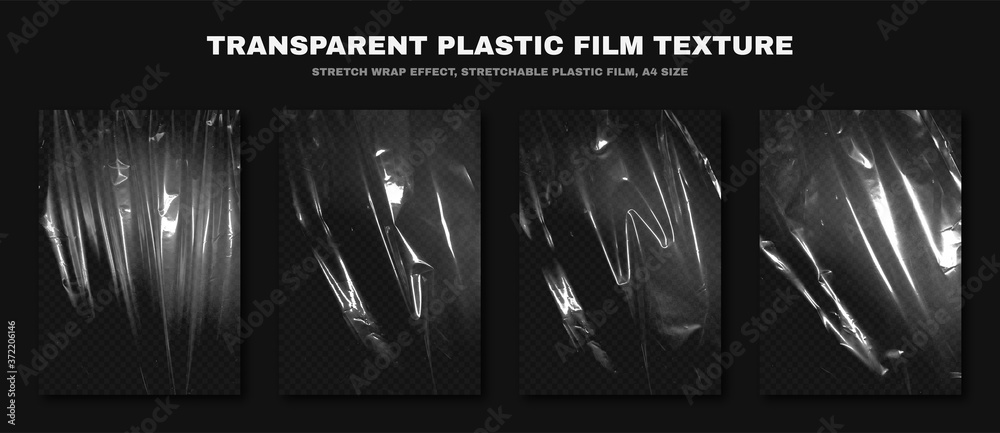 Transparent plastic film texture, stretchable polyethylene film, A4 ...