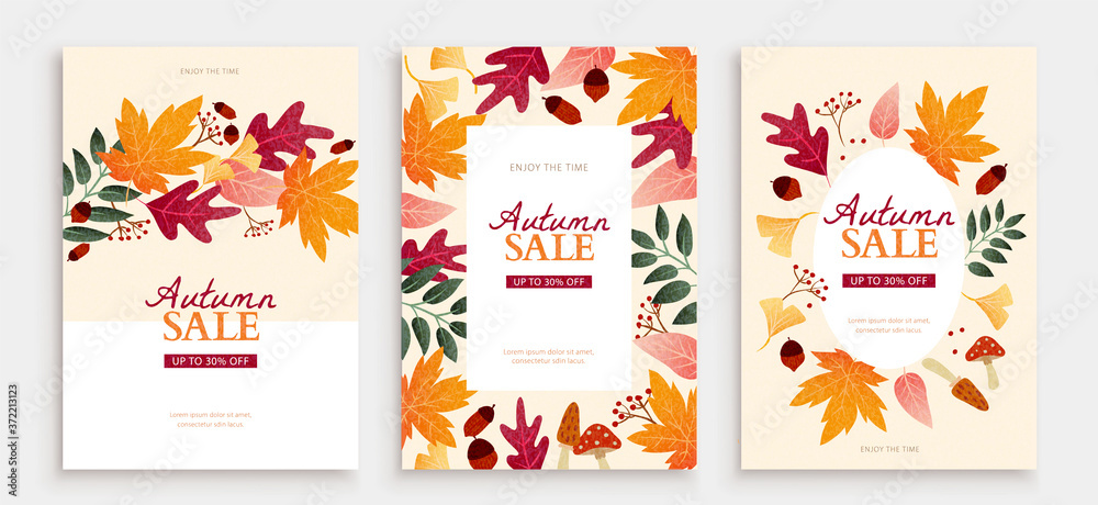 Autumn foliage cover template Stock Vector | Adobe Stock