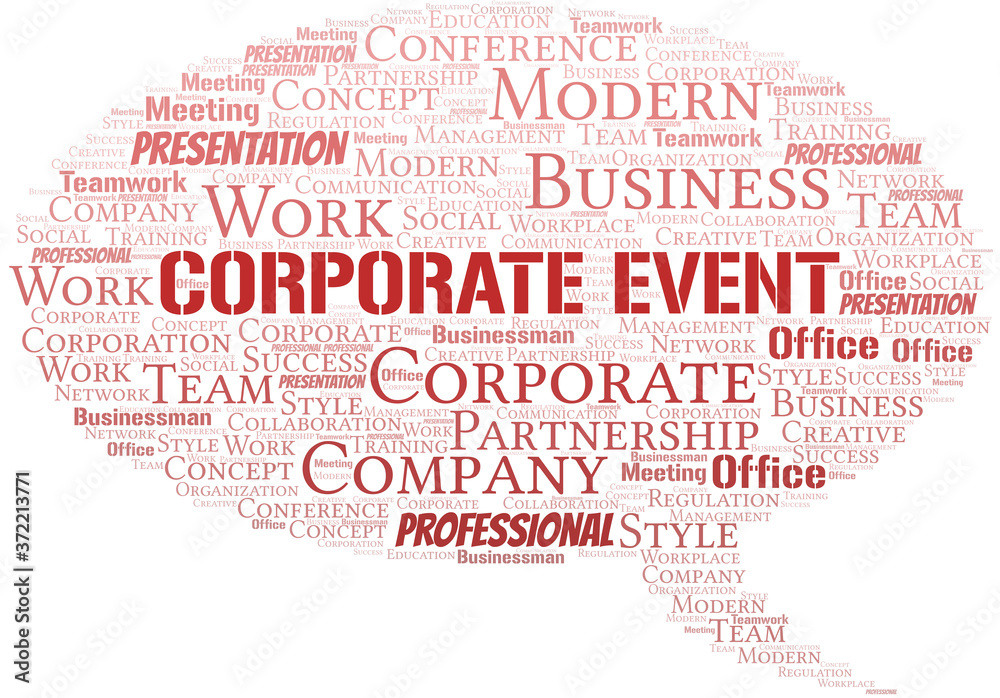 Corporate Event vector word cloud, made with text only. Stock Vector ...