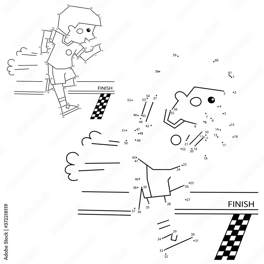 Numbers game for kids. Coloring Page Outline Of A Cartoon Boy running ...