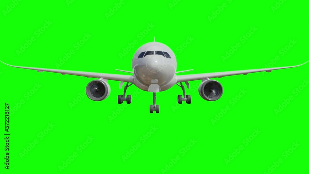 Airplane coming towards camera in green screen 4K Stock Video | Adobe Stock