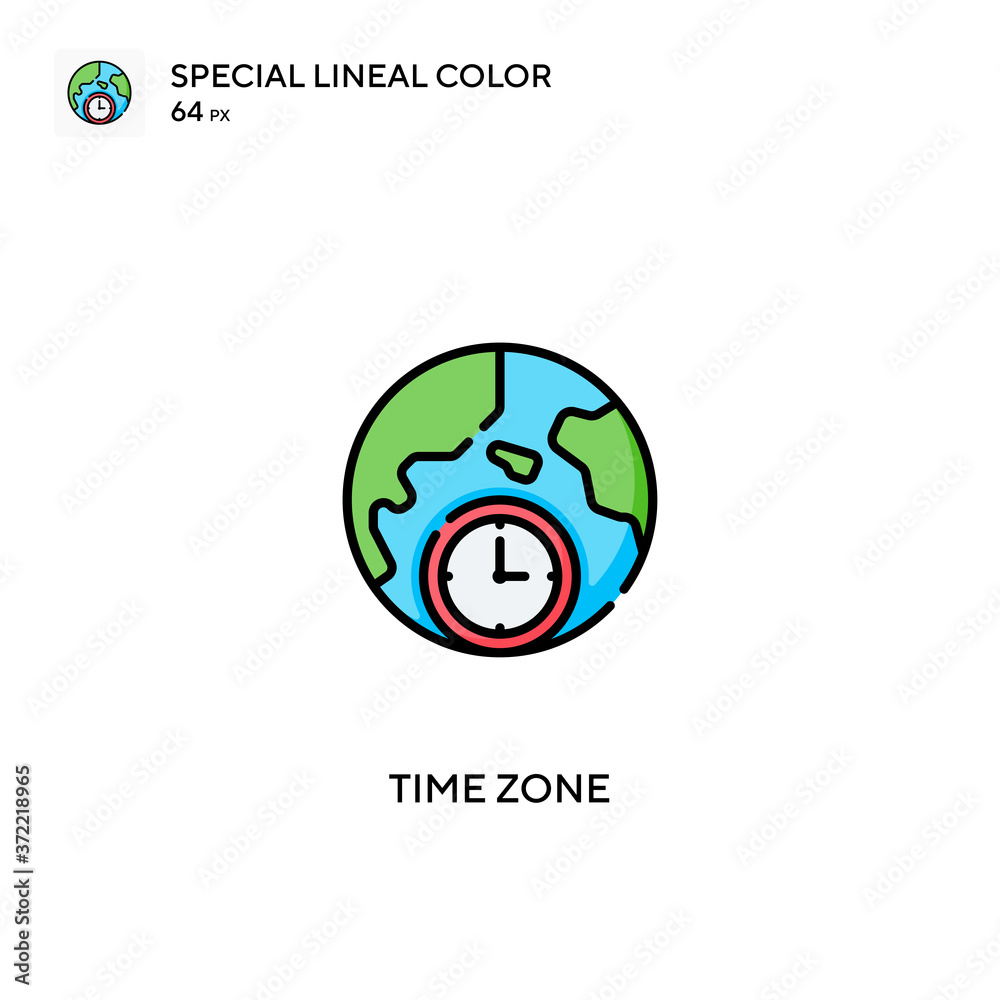 Time zone Special lineal color icon.Time zone icons for your business ...