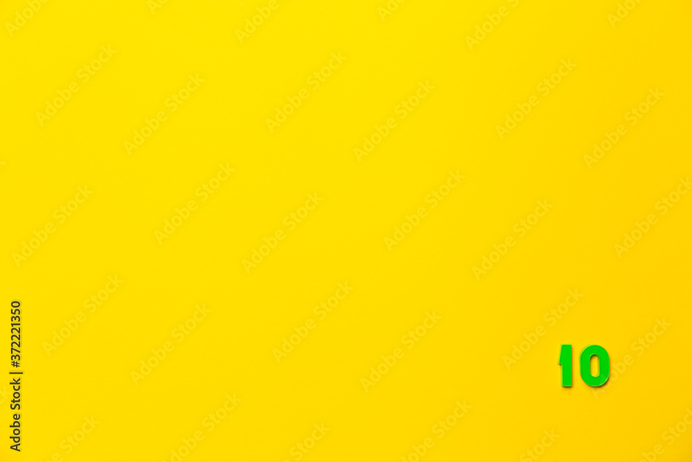 Number 10, ten, the tenth of the plastic baby green toy number is ...