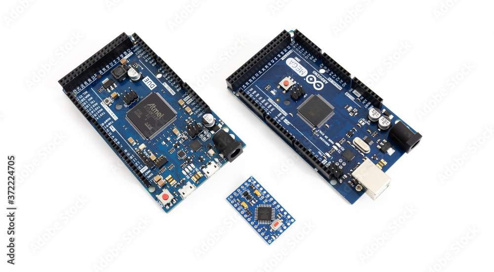 London, UNITED KINGDOM - AUGUST 17, 2020: Arduino Nano Uno and Mega ...