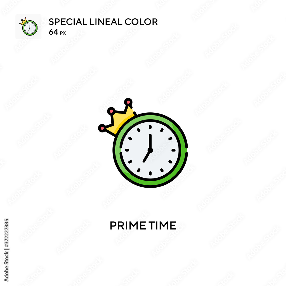 Prime time Special lineal color icon.Prime time icons for your business ...