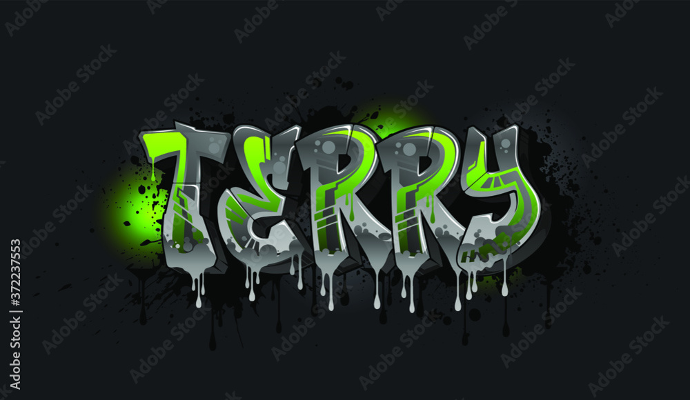 Terry. A cool Graffiti styled Name design. Legible letters for all ages ...