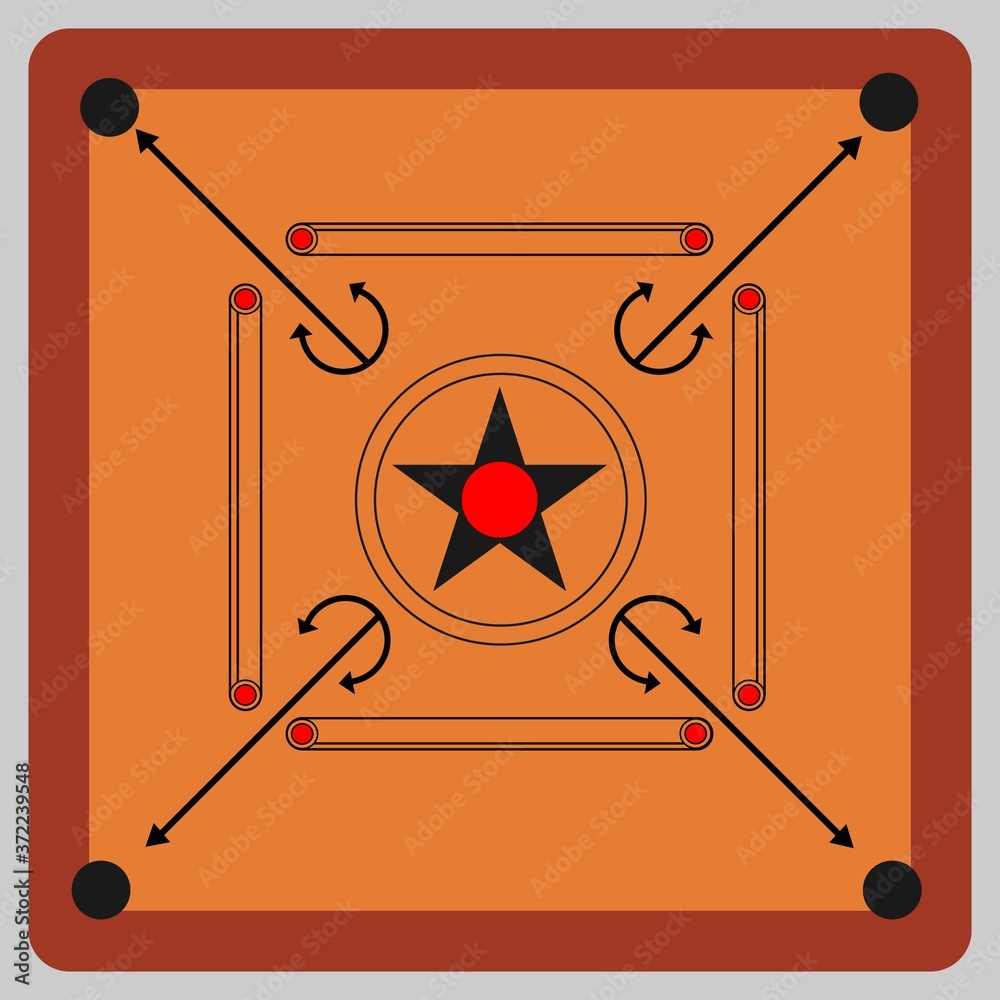 Various family game, carrom board. Stock Illustration | Adobe Stock