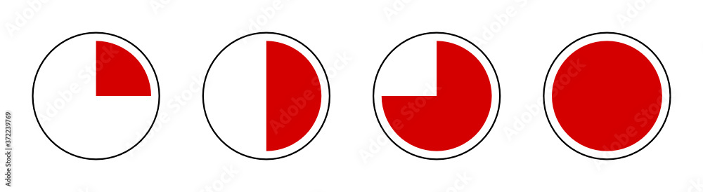 viertel - halbe - dreiviertel Stock Vector | Adobe Stock