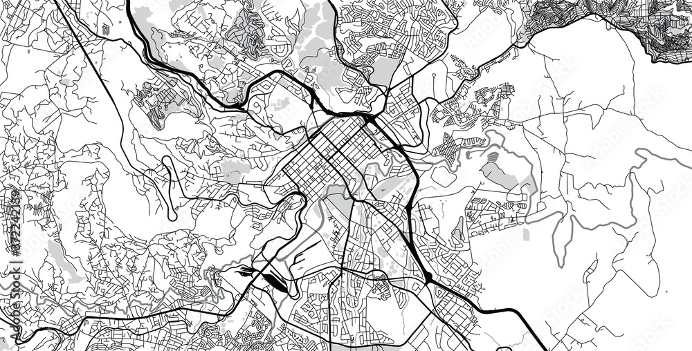 Urban vector city map of Pietermaritzburg, South Africa Stock Vector ...