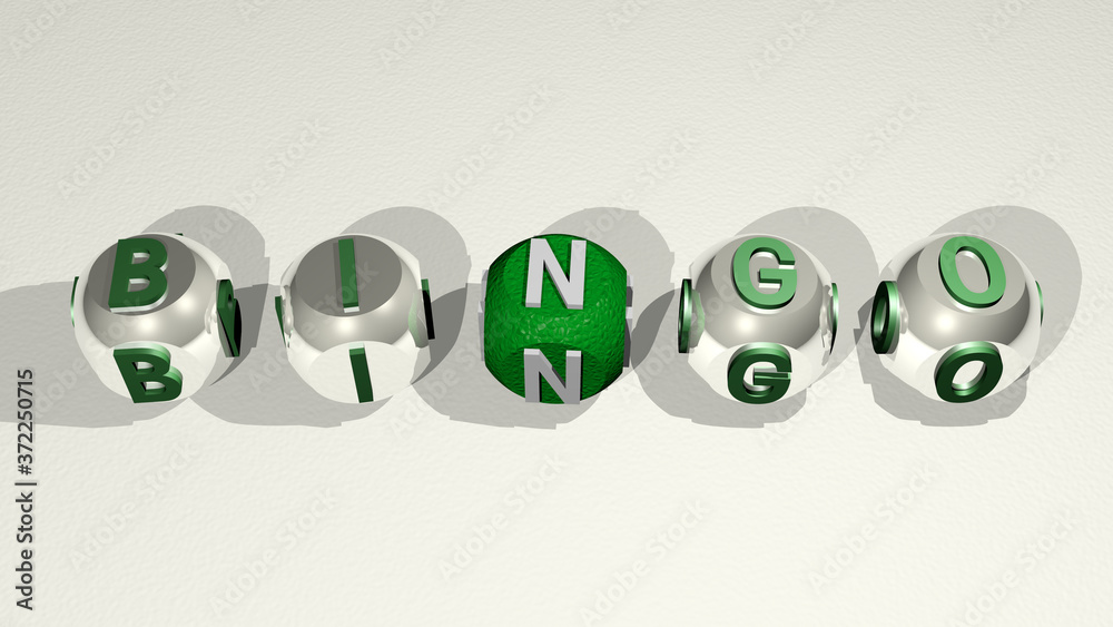 bingo text of cubic individual letters, 3D illustration for background ...