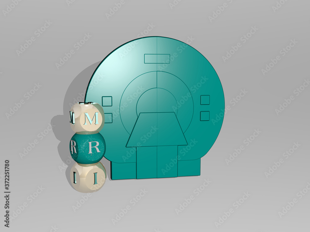 3D illustration of mri graphics and text around the icon made by ...