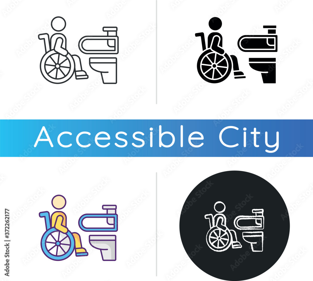 Accessible toilet icon. People with physical disabilities conveniences ...