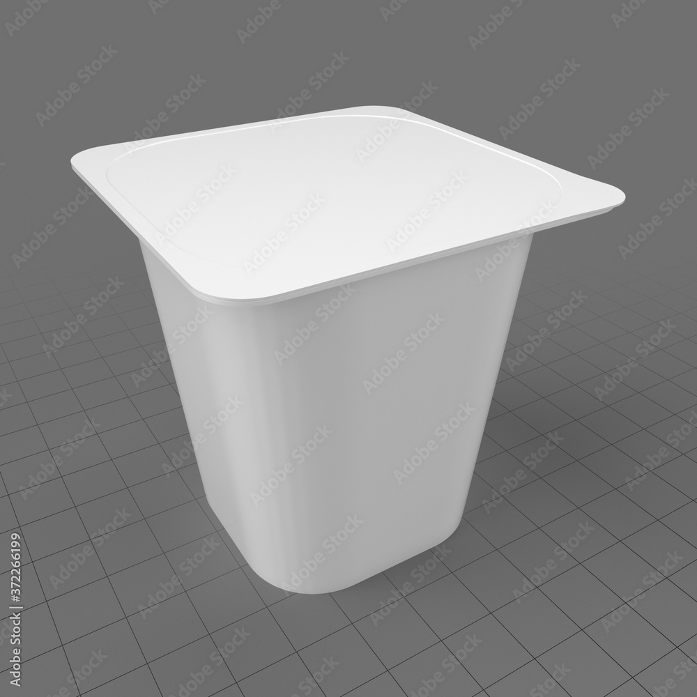 Square yogurt cup Stock 3D asset | Adobe Stock