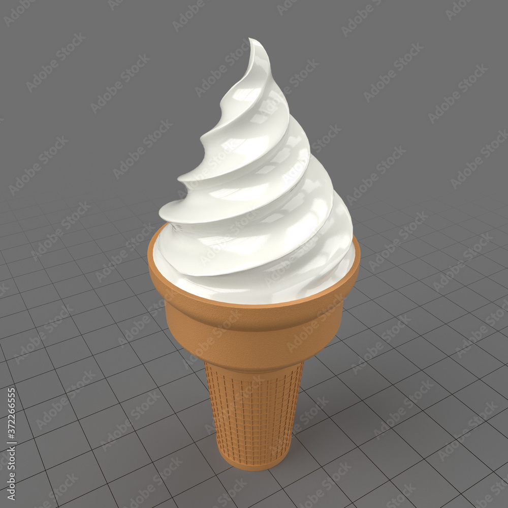 Stylized ice cream cone Stock 3D asset | Adobe Stock