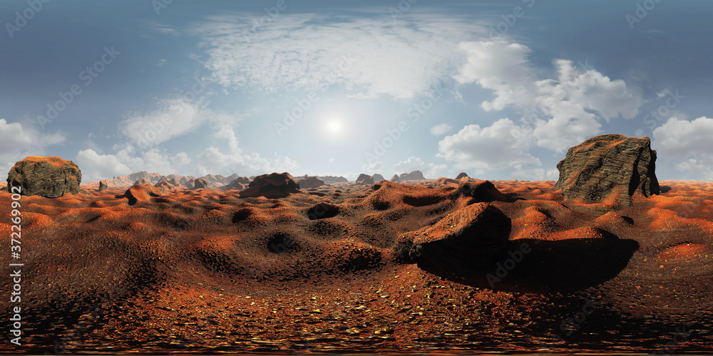 surface of planet Mars, 8K HDRI map, spherical environment panorama ...
