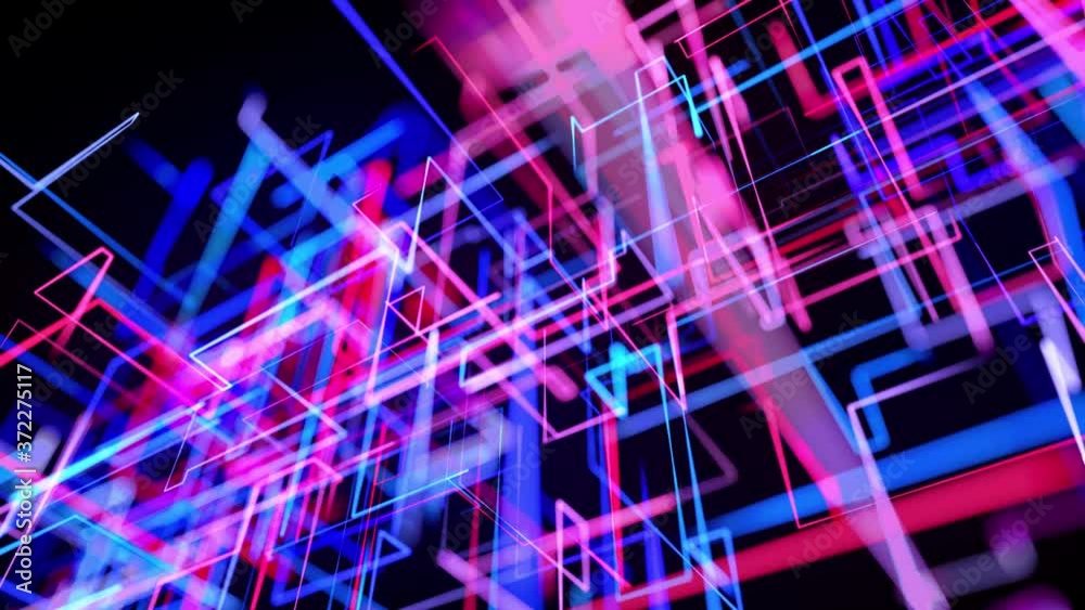 Wideo Stock: Motion graphics, sci-fi bg with flow of blue red neon glow ... Wideo Stock: Motion graphics, sci-fi bg with flow of blue red neon glow ...