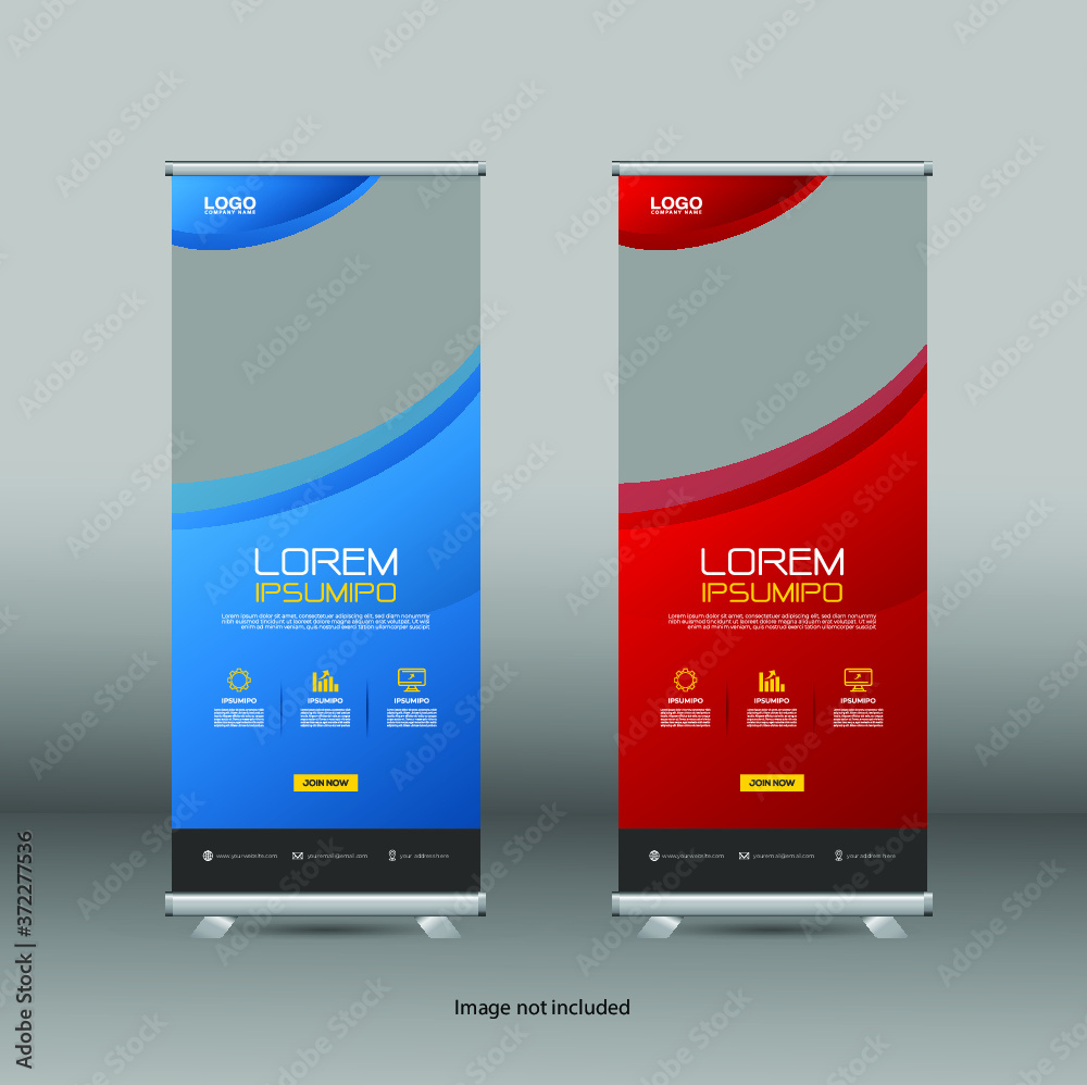 Roll up banner design template, vertical, abstract background, pull up ...