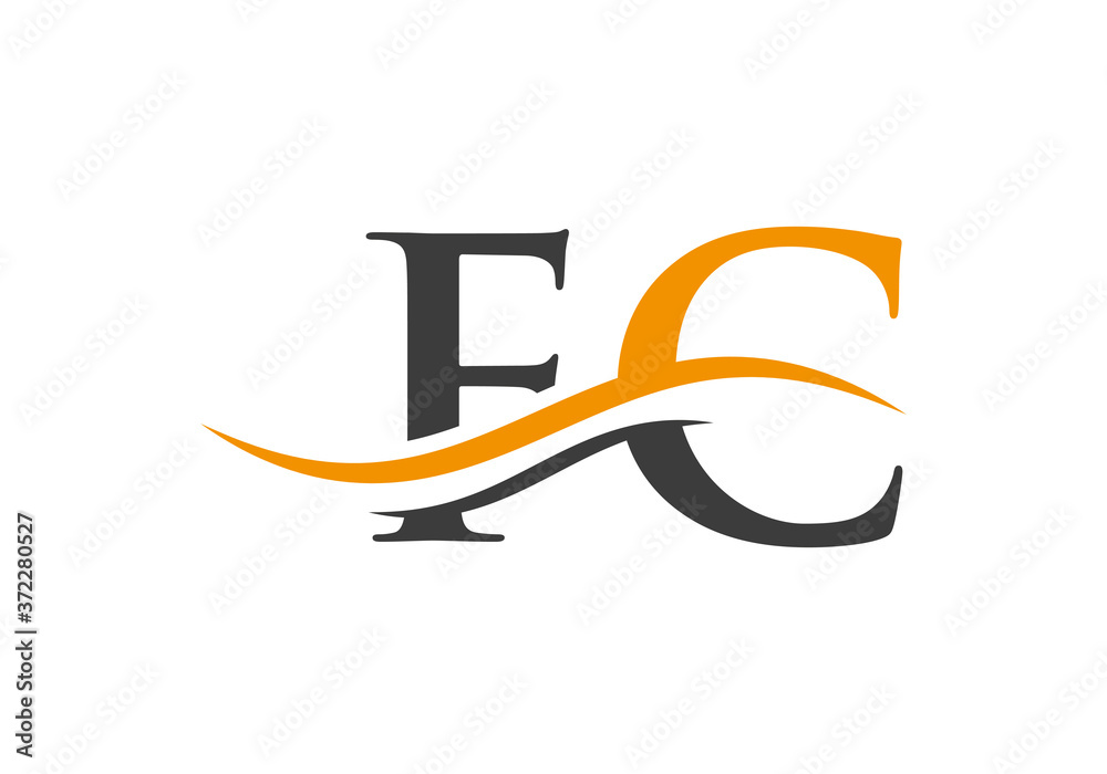 Water Wave FC Logo Vector. Swoosh Letter FC Logo Design for business ...