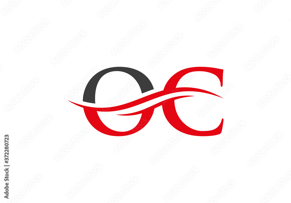 Water Wave OC Logo Vector. Swoosh Letter OC Logo Design for business ...