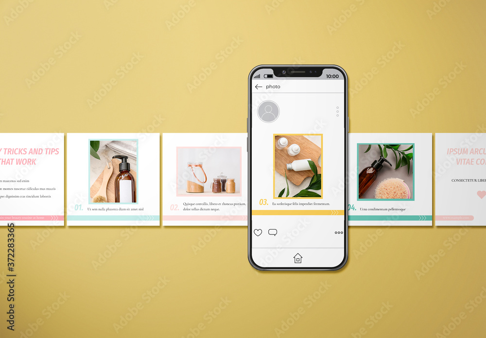 A Set of 7 Minimalistic Social Media Carousel Post Layouts Stock ...