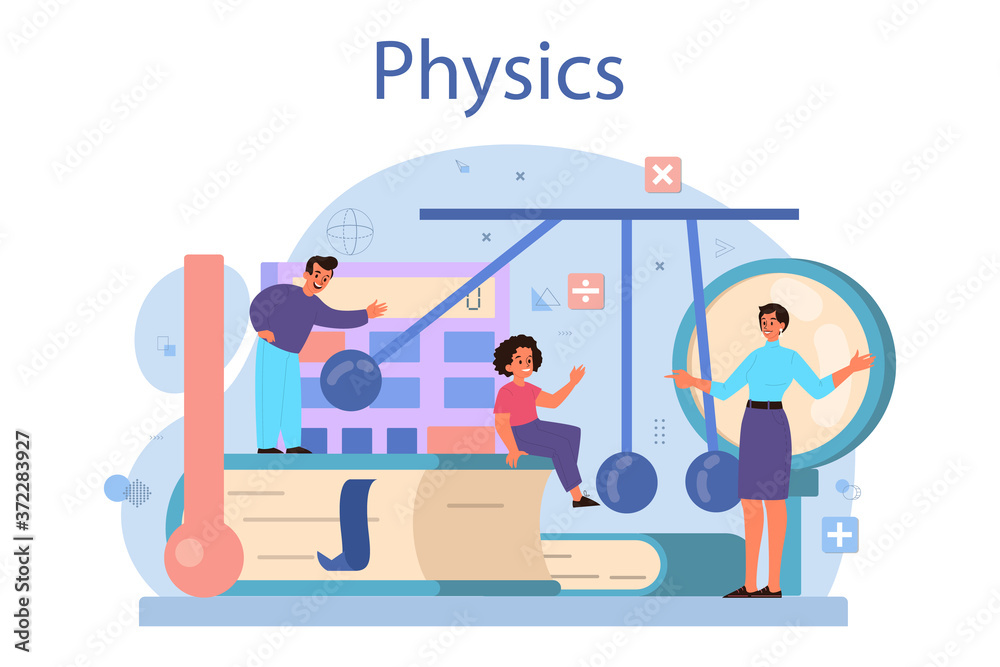 Physics school subject concept. Scientist explore electricity, Stock ...
