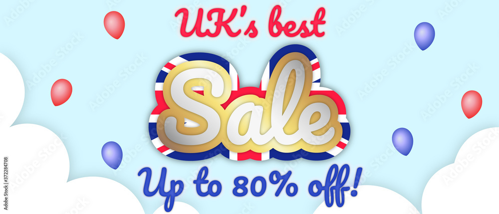 "UK's Best Sale" banner, EDITABLE TOP AND BOTTOM TEXT. Big bold stroke ...