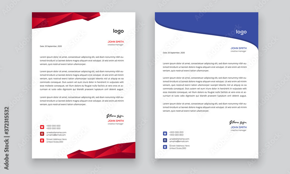 Simple creative modern letter head templates for your project design ...