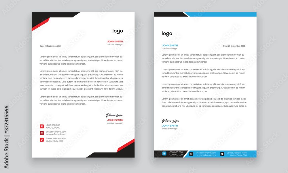 Simple creative modern letter head templates for your project design ...