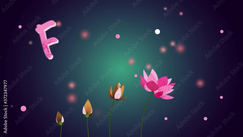 4k animation of four flowers indicating the stages of flower growth ...