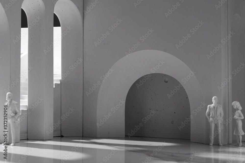 Completed architectural model demo, architect and his work Stock Photo ...