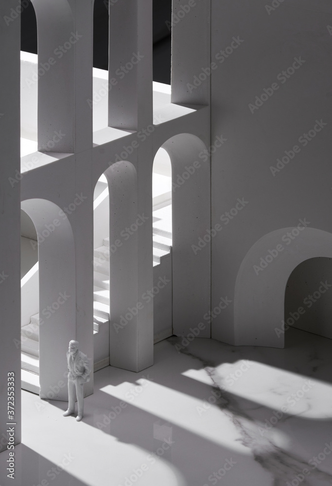 Completed architectural model demo, architect and his work Stock Photo ...