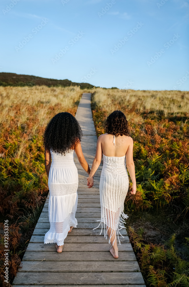 Portrait of two girlfriends Stock Photo | Adobe Stock