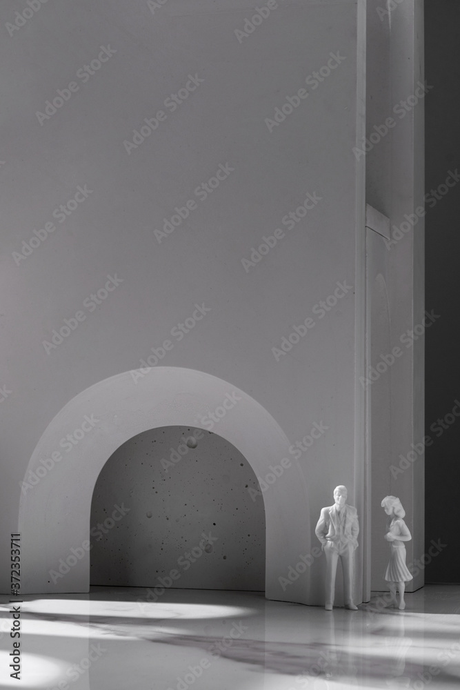 Completed architectural model demo, architect and his work Stock Photo ...