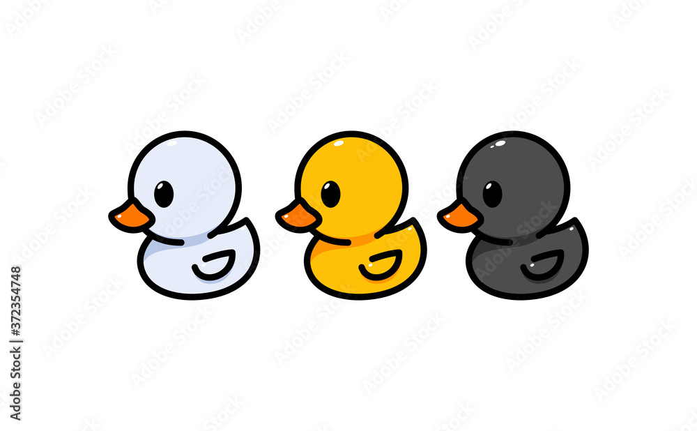 Three Baby Duck in a white background. Isolated Vector Illustration ...