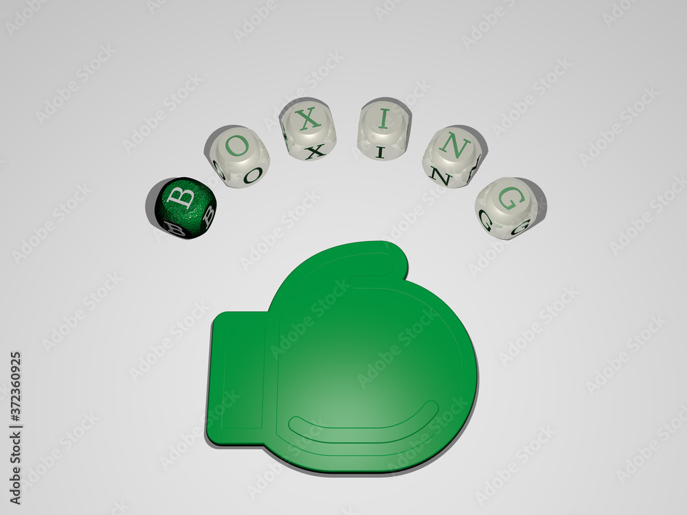 boxing circular text of separate letters around the 3D icon, 3D ...