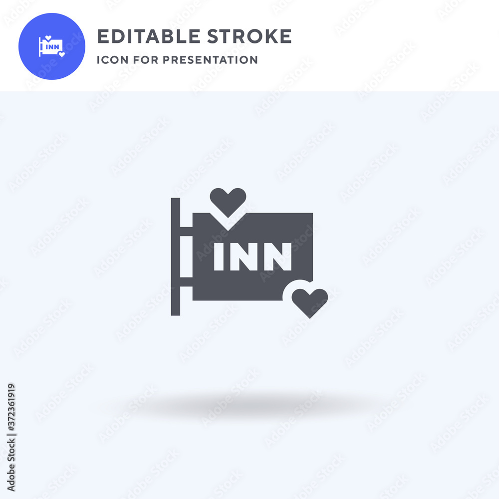 Inn icon vector, filled flat sign, solid pictogram isolated on white ...