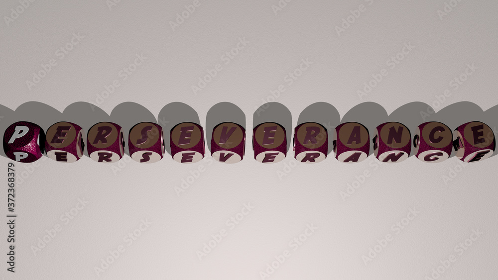 crosswords of perseverance arranged by cubic letters on a mirror floor ...