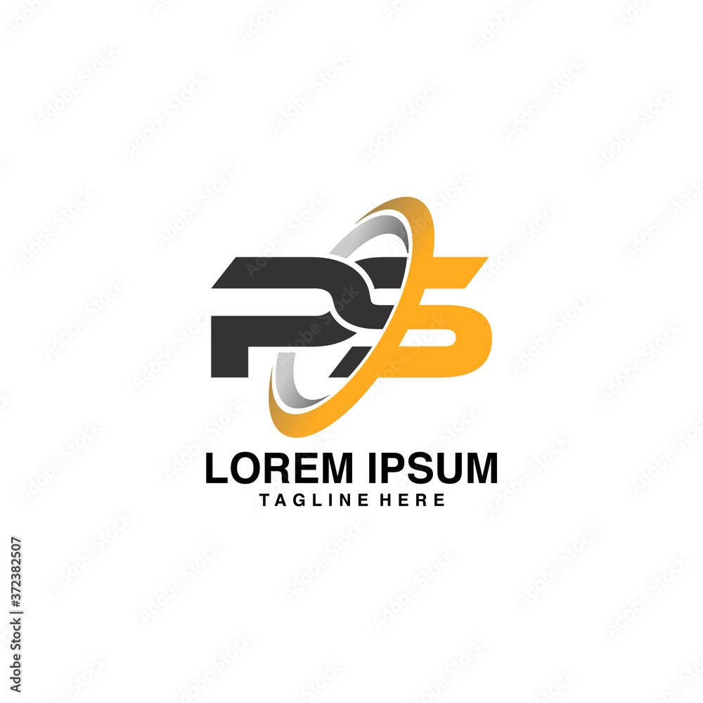 Initials Letter P AND S Combined Logo Vector Illustration Icon Stock ...