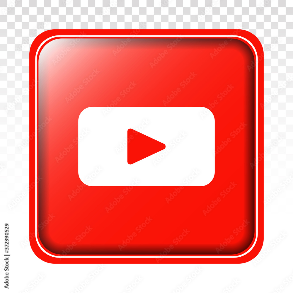 Editorial square youtube icon or logo for apps or website Stock Vector ...
