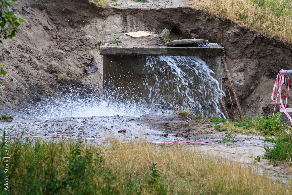Accident sewerage system. Water supply failure. Breakthrough of the ...