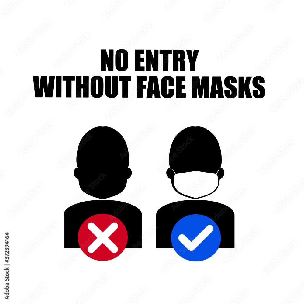 no entry without face mask vector best for sign and infographic during ...