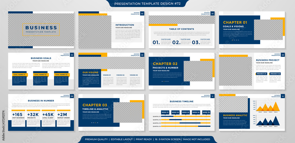 simple business presentation template with minimalist concept and ...