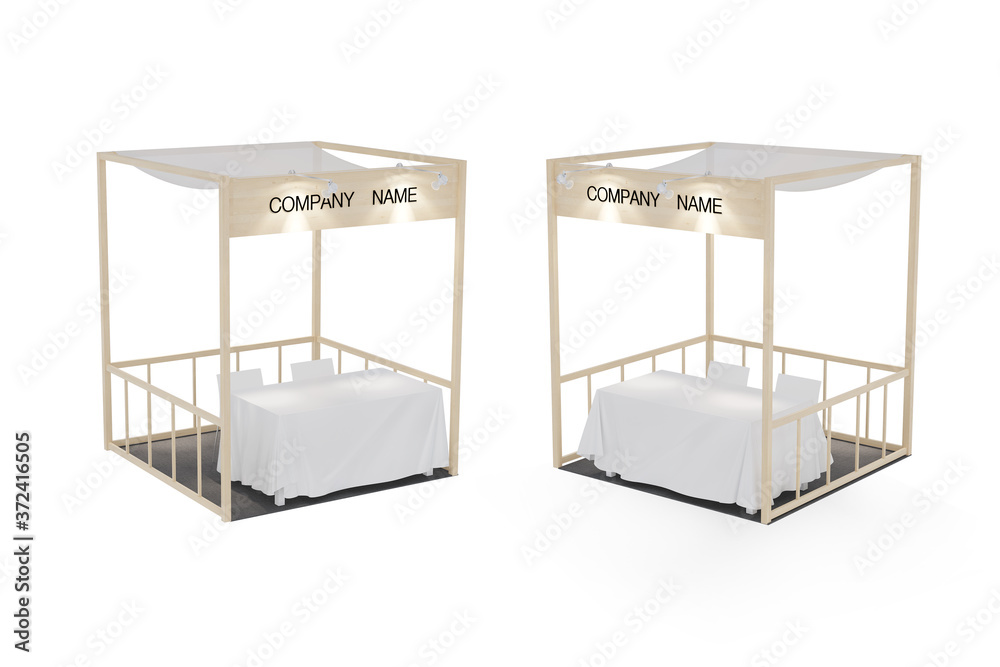 Booth design for trade shows in events, wood structure, wood grain ...