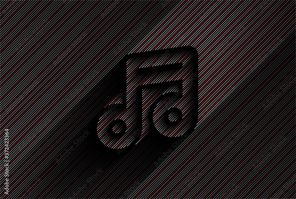 Abstract Music notes banner design, Flat Line art vector illustration ...
