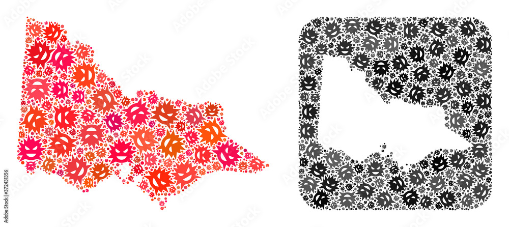 Infection virus map of Australian Victoria mosaic created with rounded ...