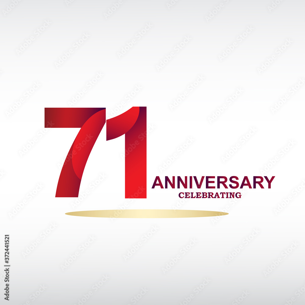 71 year anniversary celebration, vector design for celebrations ...