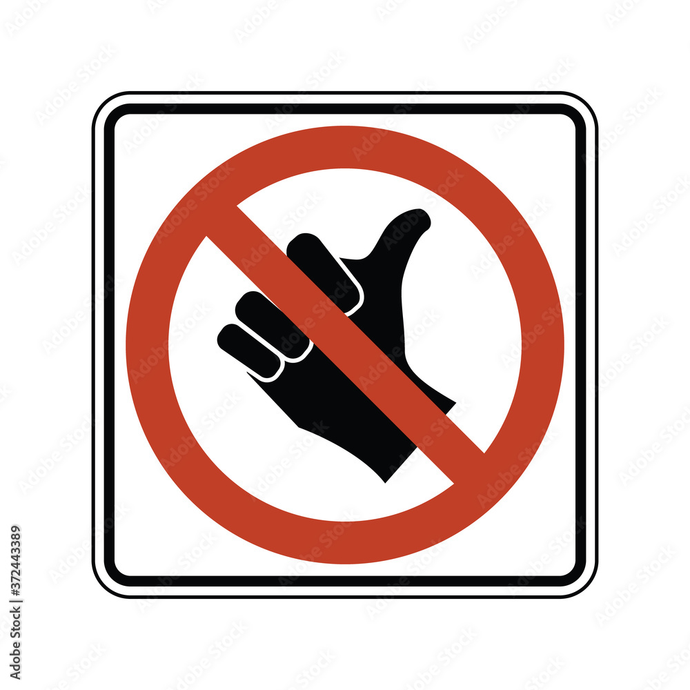 No hitchhiking road sign. Vector illustration of no hitch-hiking ...